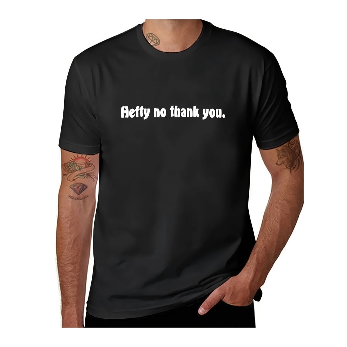 Hefty No Thank You" Letterkenny-Inspired Men's T-Shirt - Oversized ...