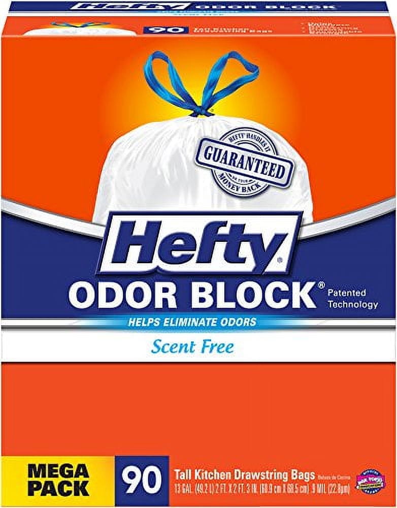 Hefty Odor Block Tall Kitchen Trash Bags - 90 Count - Walmart.com