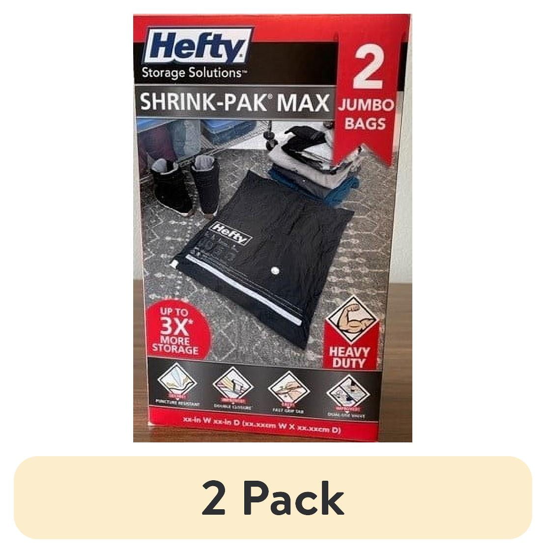 (2 pack) Hefty Max Shrink-Pak Portable Closet and Garage Organizer ...
