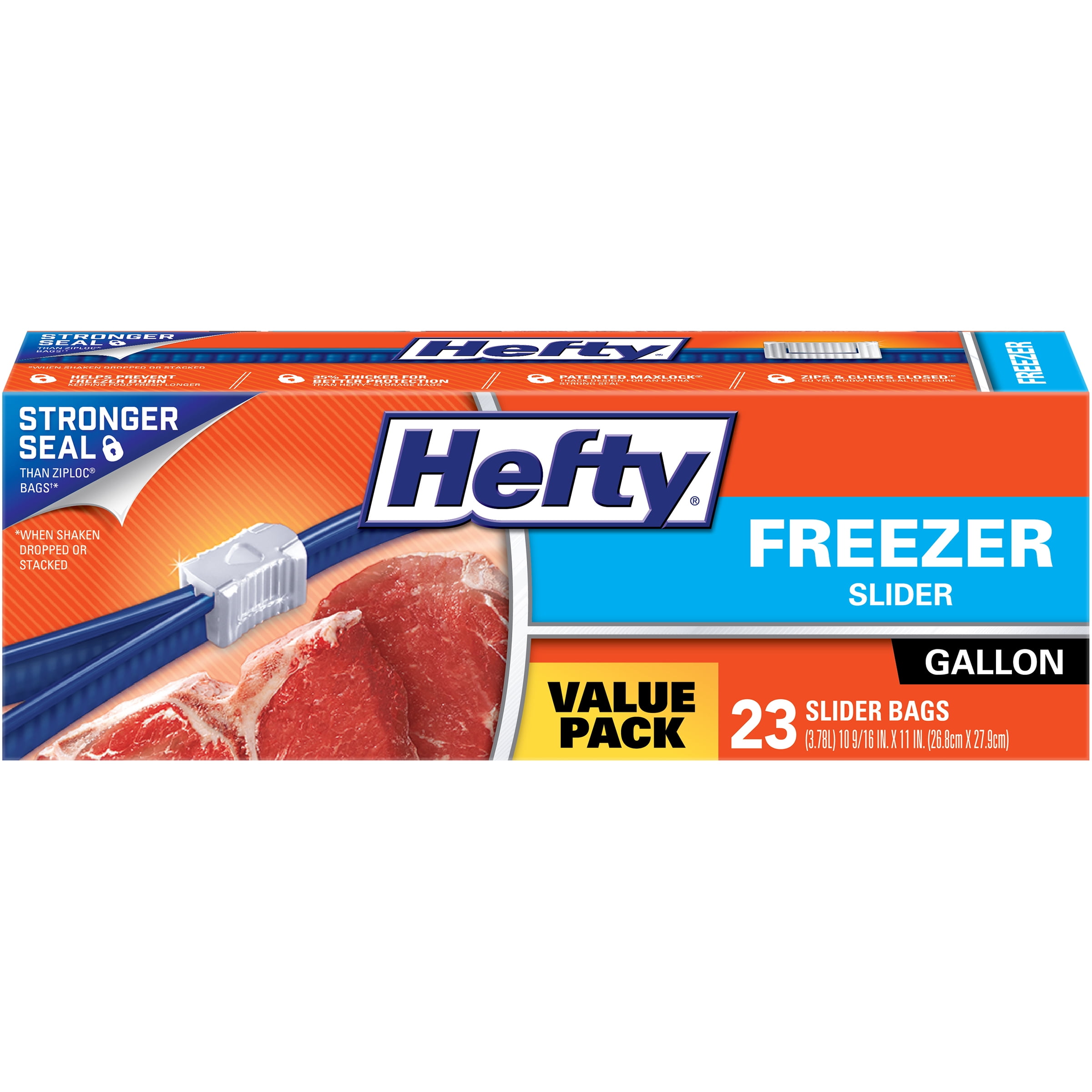 Hefty Slider Freezer Bags, Gallon Size, 23 Count - Walmart.com