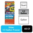 Hefty Slider Freezer Storage Bags, Half Gallon Size, 40 Count, Plastic ...
