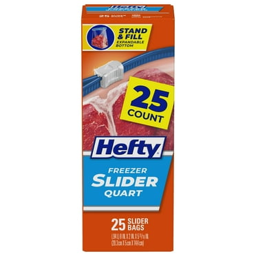 Hefty Slider Freezer Bags, Quart Size, 50 Count - Walmart.com
