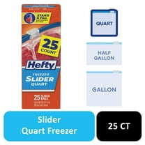 Hefty Slide Plastic Food Storage Freezer Bags, Gallon, 23 Count ...