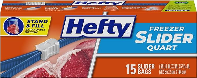 Hefty Slider Quart Size Freezer Bags, 15 Ea, 2 Pack - Walmart.com