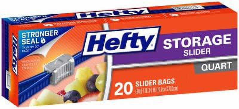 Hefty Slider Quart Size Storage Bags, 20 Ct, 2 Pack - Walmart.com