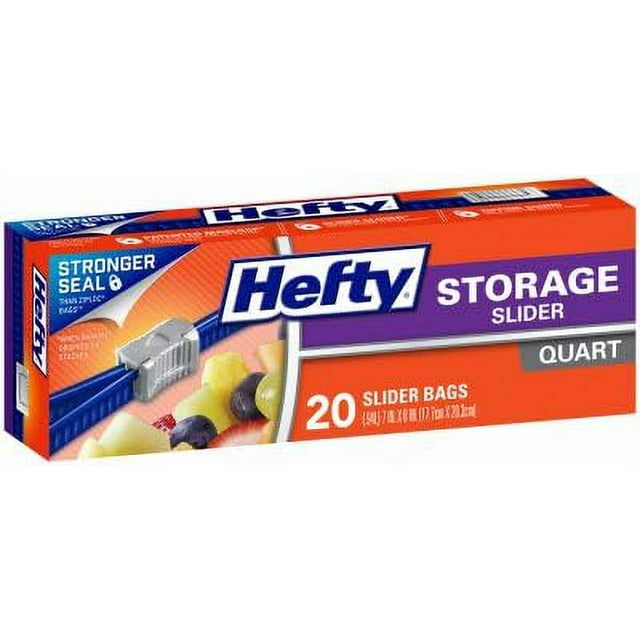 Hefty Slider Quart Size Storage Bags, 20 Ct.. - Walmart.com
