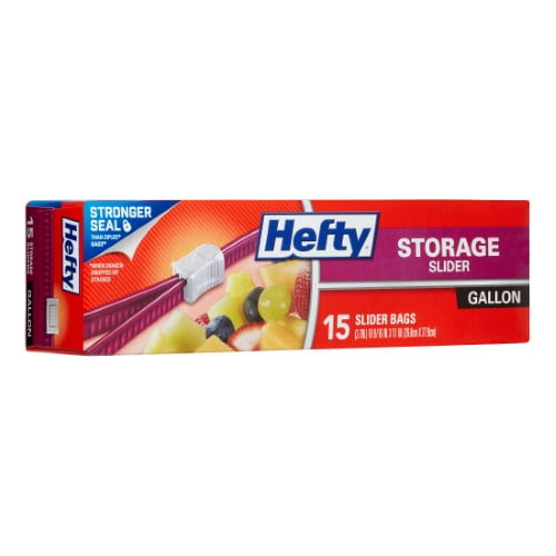 Hefty Slider Storage Bags with Slide Seal Lock, Gallon, 15 Ct - Walmart.com