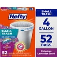 Hefty, Small Trash Bags, 4 Gallon, Fabuloso Scent, 52 Count - Walmart.com
