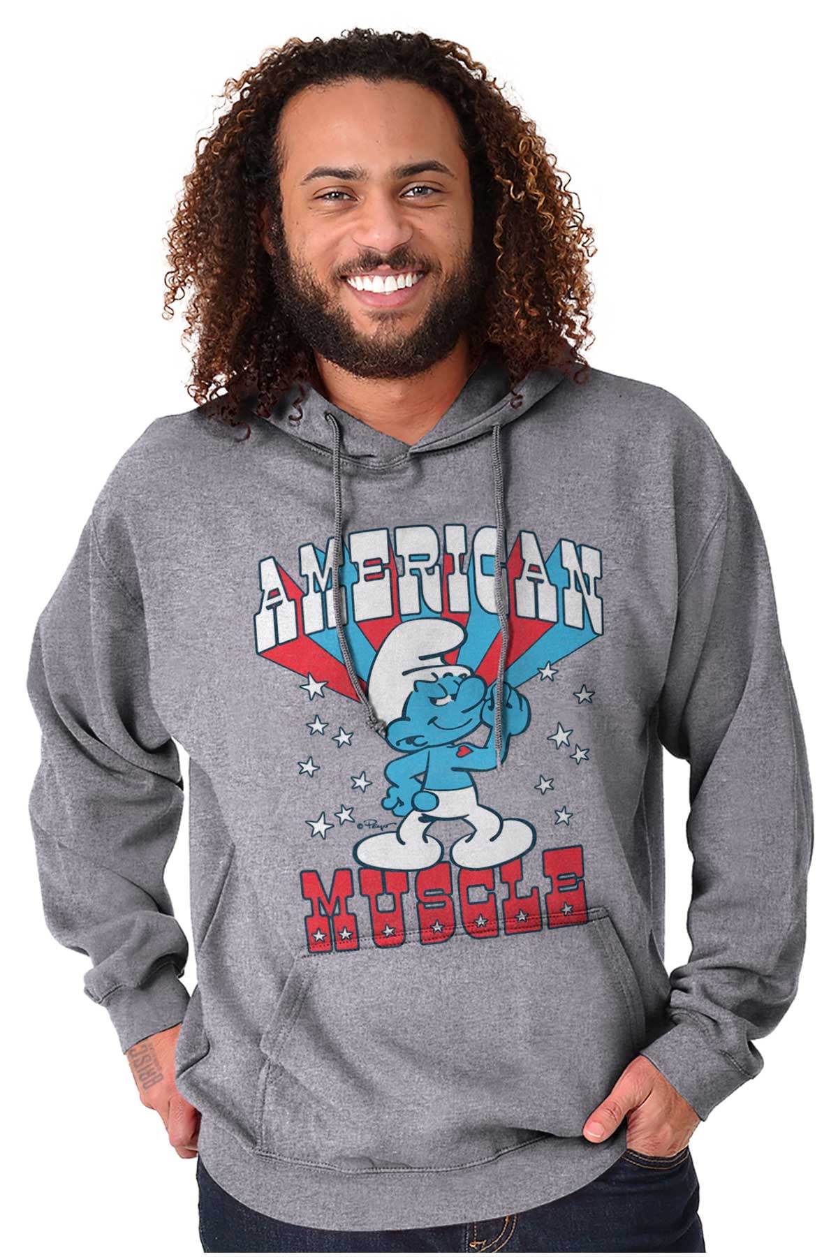 Hefty Smurf American Muscle USA Unisex Plus Size Hoodie Brisco Brands ...