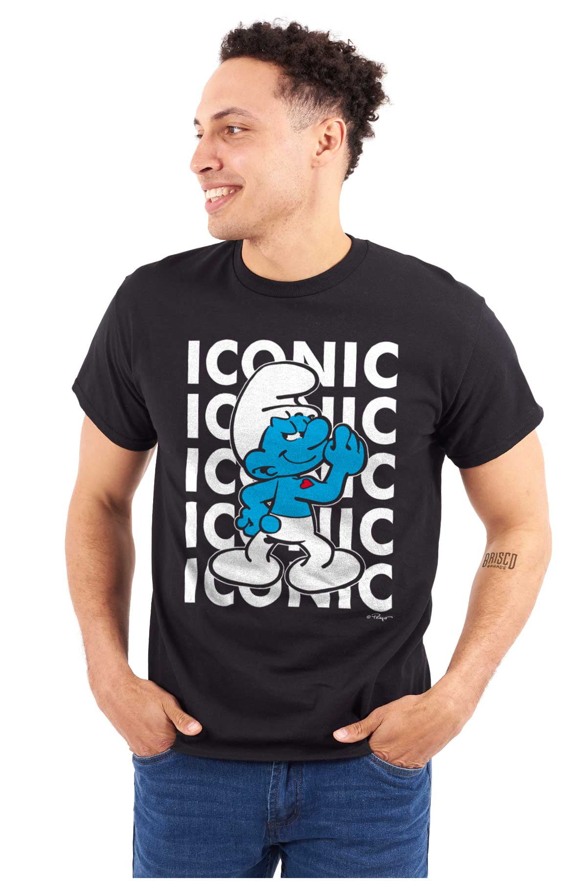 Hefty Smurf Iconic Retro Cartoon Men's Graphic T Shirt Tees Brisco ...
