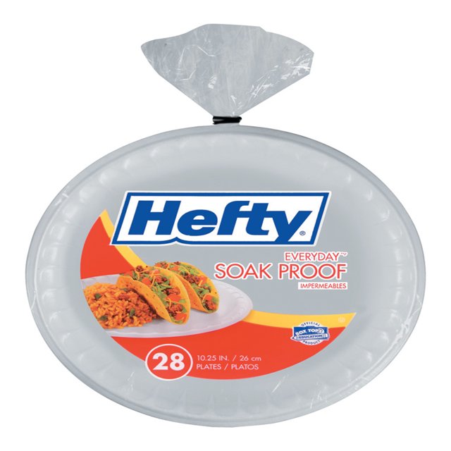 Hefty Soak Proof Tableware, Foam Plates, 10 1/4" dia, White, 28/PK, 10 ...