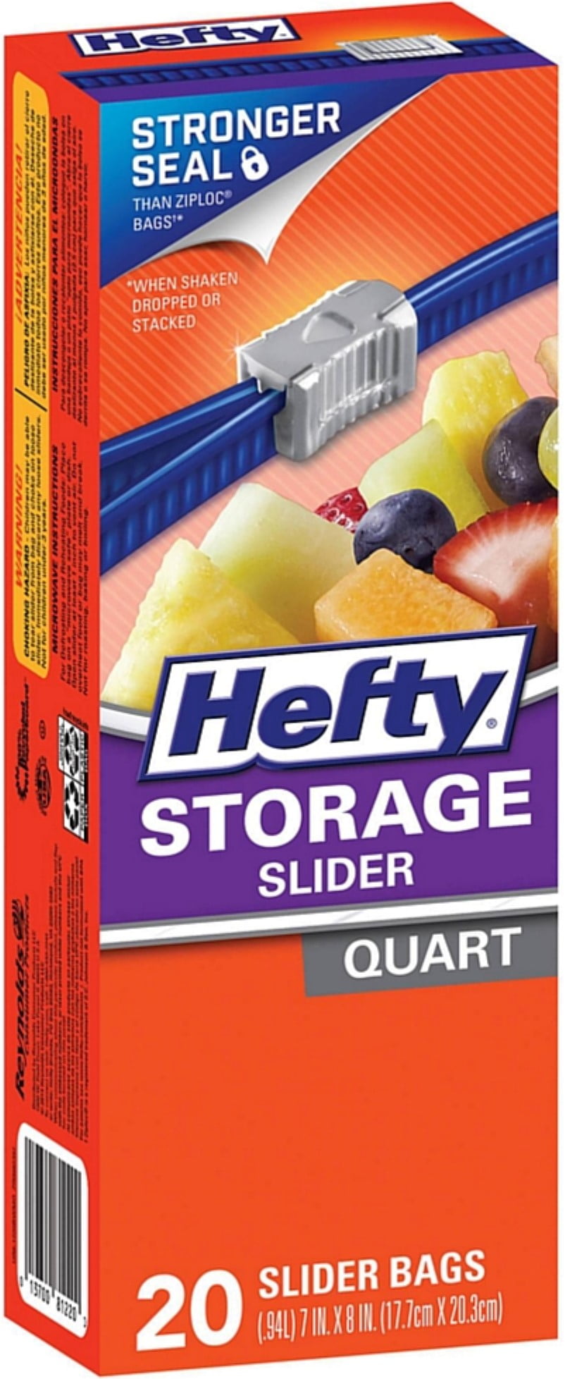 Hefty Storage Slider Bags, Quart 20 ea (Pack of 2) - Walmart.com