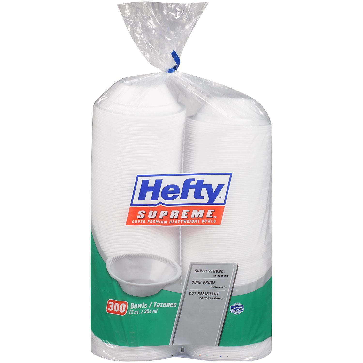 Hefty Supreme Foam Bowls, Heavyweight, Soak-Proof, Disposable, 12 oz ...