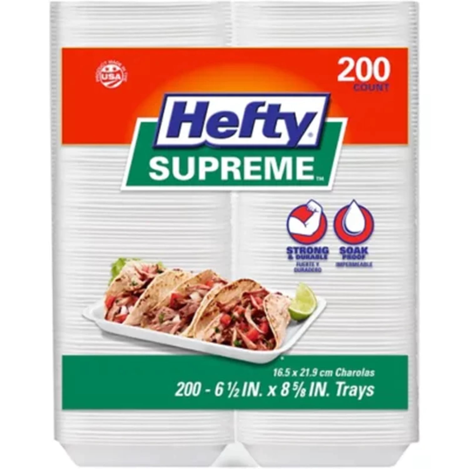 Hefty, Foam Charola Tray, 200 Pieces, Disposable and Leak-Resistant ...