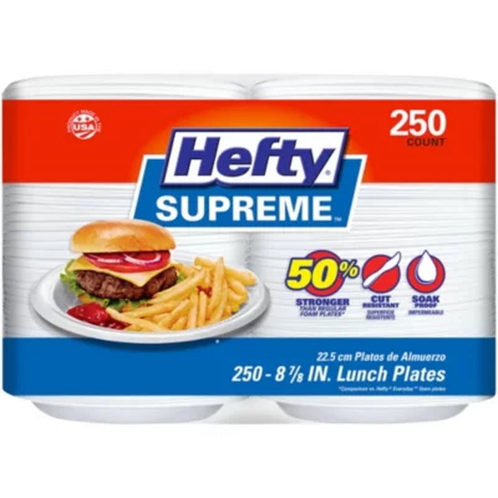 Hefty Supreme Foam Disposable Lunch Plates, 8 7/8", 250 Ct. - Walmart.com