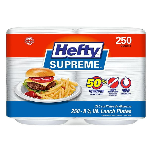 Hefty Supreme Foam Disposable Lunch Plates, 8 7/8" (250 ct.) - Walmart ...