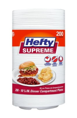 Hefty Supreme Heavy Duty Foam Plates, 3-Compartment, Cut-Resistant ...