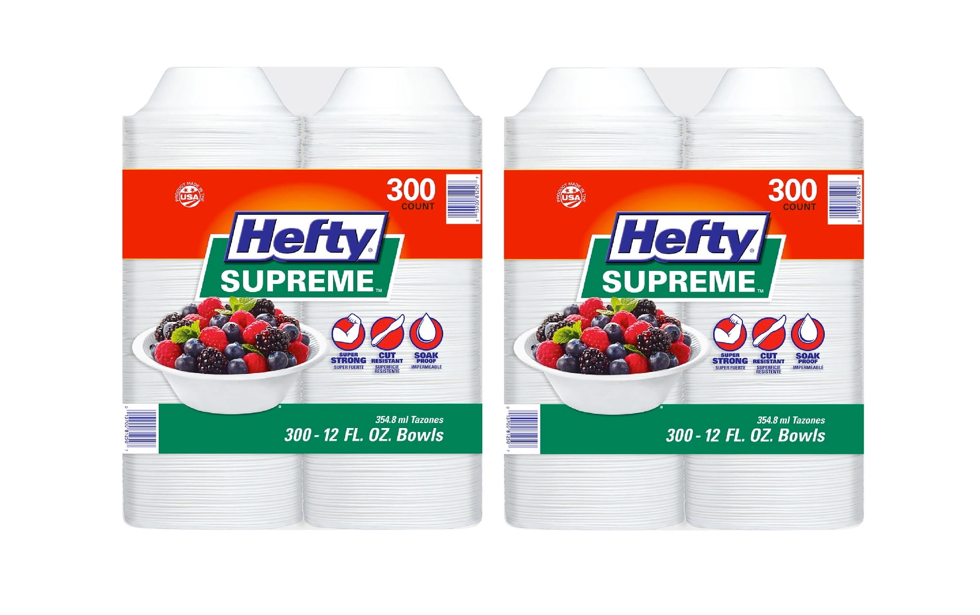 Hefty Supreme Heavyweight Disposable Soak-Proof Foam Bowls, 12 oz ...