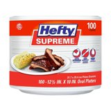 Hefty Supreme Disposable Styrofoam Dinner Trays, Oval Foam Plates (100 ...