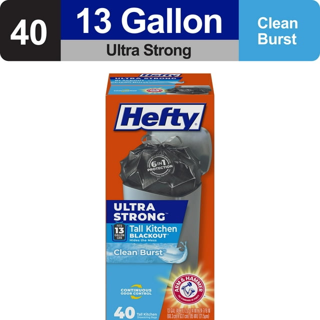 Hefty Ultra Strong 13 gallon Trash Bags, Tall Kitchen Trash Bags ...
