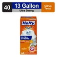 Hefty Ultra Strong 13 gallon Trash Bags, Tall Kitchen Trash Bags, White ...