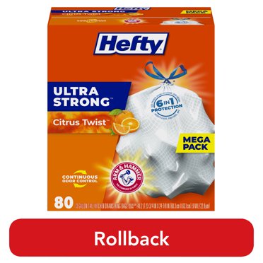 Hefty Heavy Duty Contractor Extra Large Trash Bags, 55 gallon, 16 Count ...