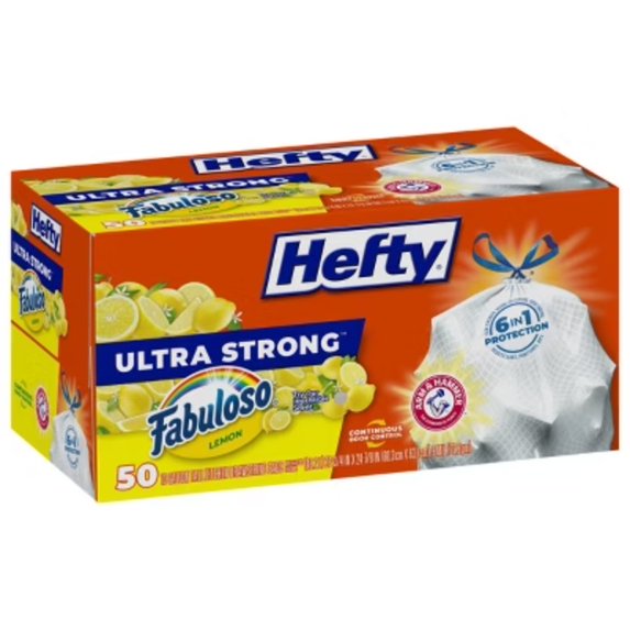 Hefty Ultra Strong Fabuloso Lemon Tall Kitchen Trash Bags - 13gal/50ct ...