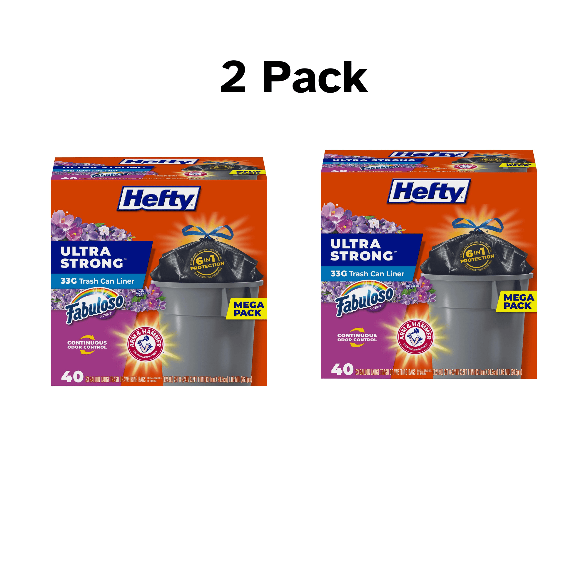 Hefty Ultra Strong Multipurpose Large Trash Bags, Black, Fabuloso Scent ...