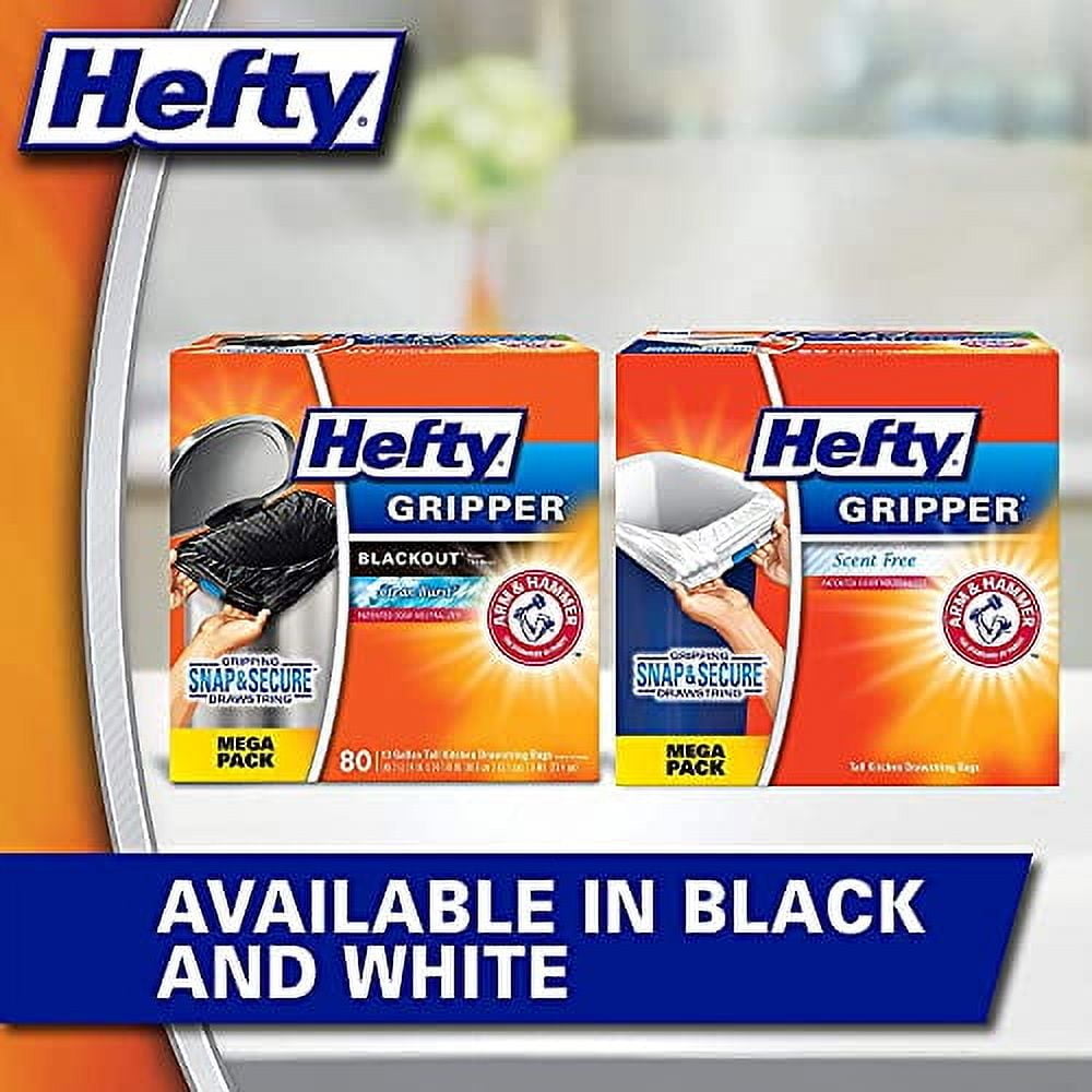 Hefty Ultra Strong Tall Kitchen Trash Bags, Clean Burst Scent, 13 ...