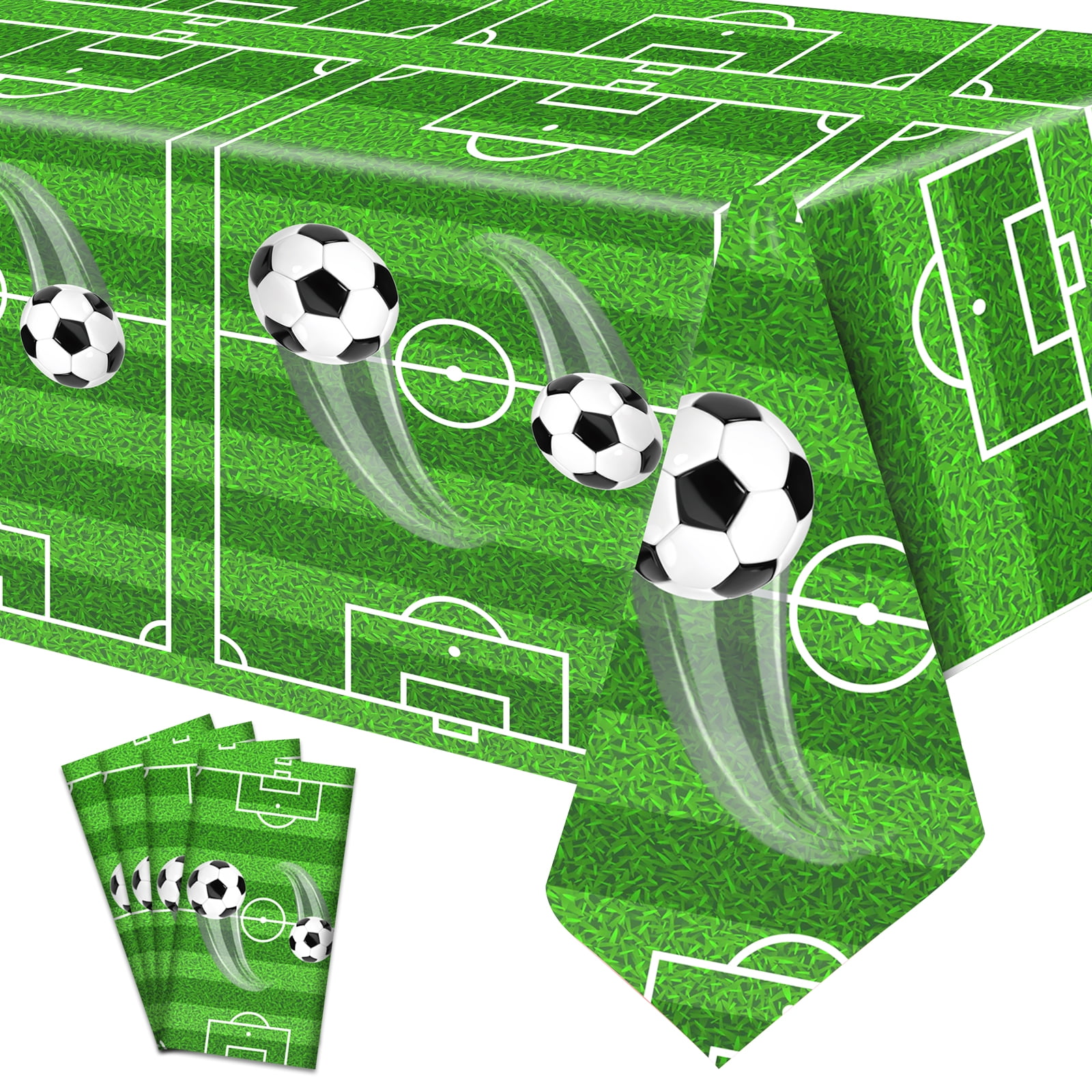 Hegbolke 4 Pack Soccer Field Game Tablecloth, 51x87’’ Plastic ...