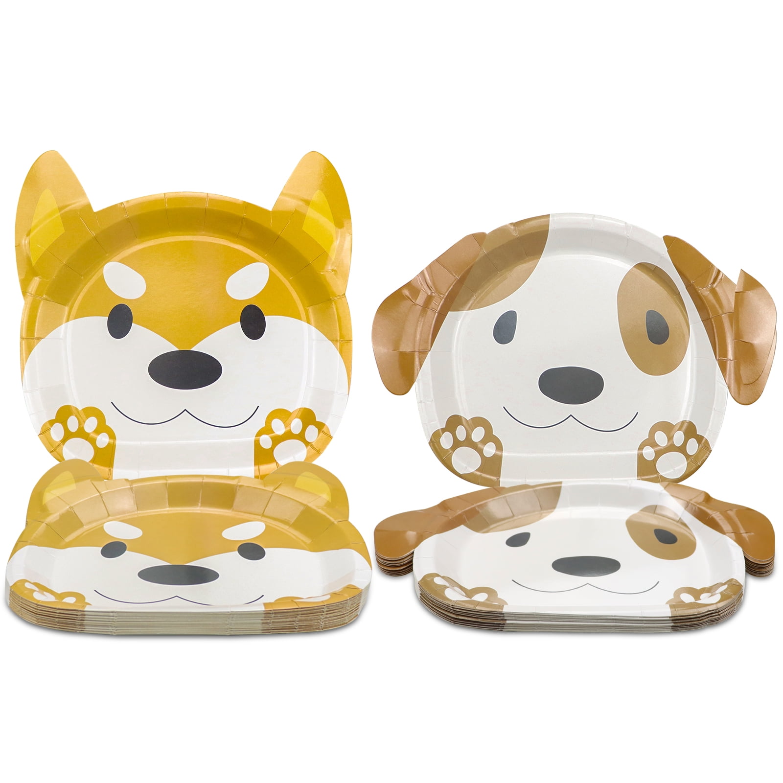 Dog Shaped Dinner Plates, Puppy Supplies Doggy Decor, 40ct Disposable ...