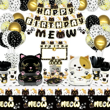 Purr-fect Cat Birthday Party Decorations Kit - Walmart.com