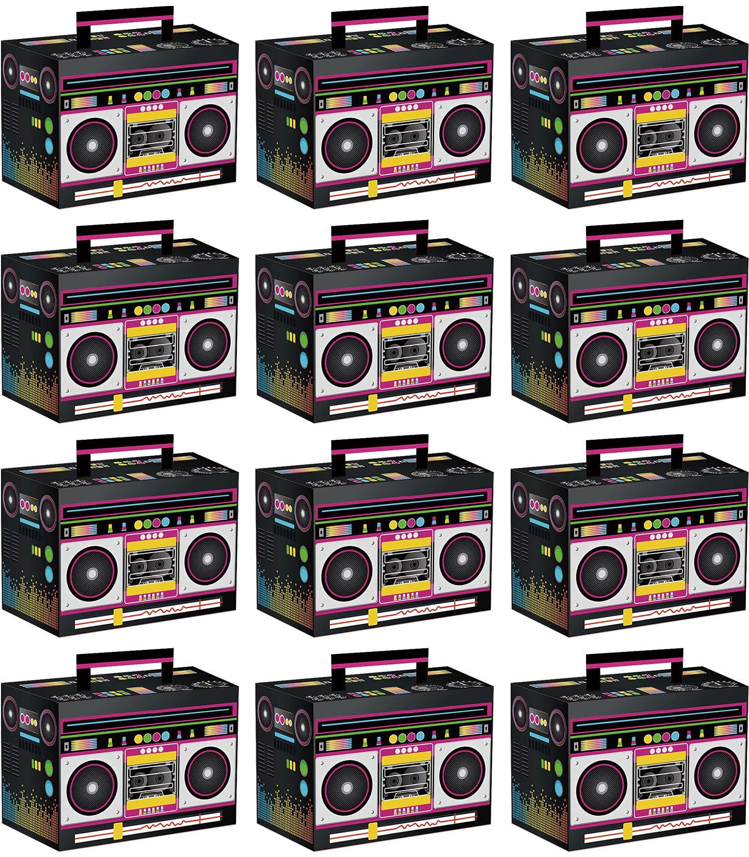 Hegbolke Novelty Boom Favors Boxes - 80s Theme Boom Box 80’s Theme ...