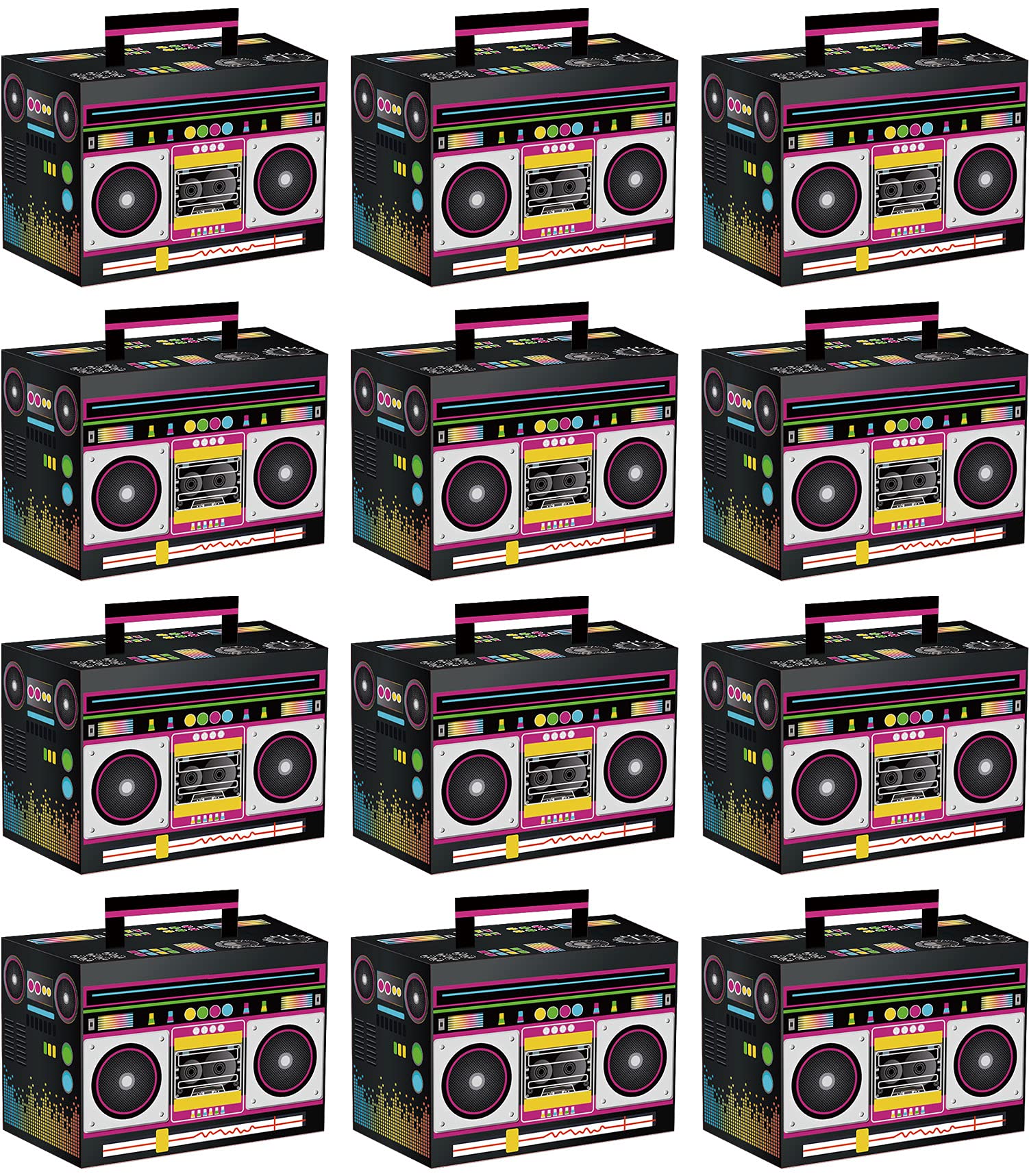 Hegbolke Novelty Boom Favors Boxes - 80s Theme Boom Box 80’s Theme ...