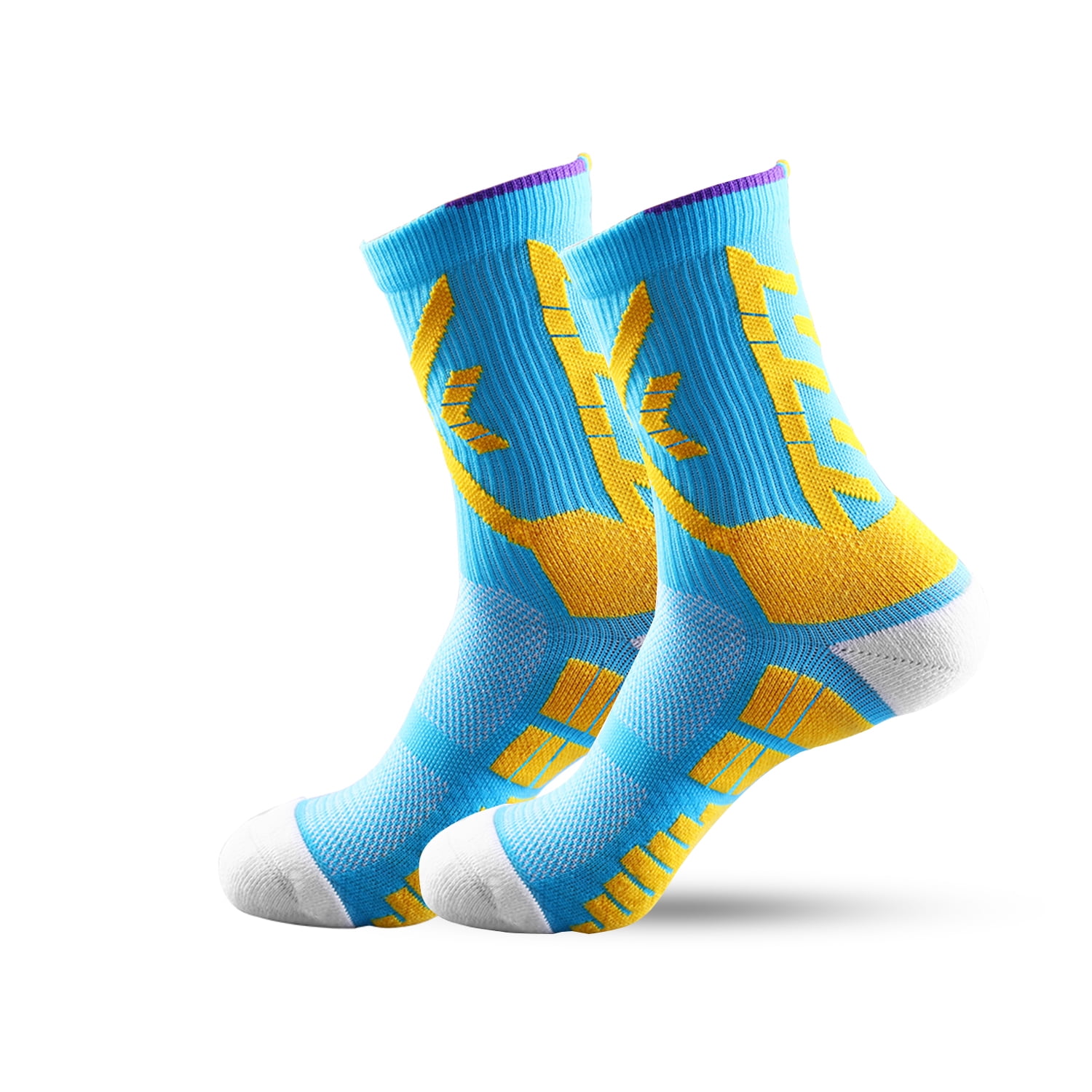 Hehanda 2 Pairs of Men's Cushioned Shock Absorbing Basketball Socks ...