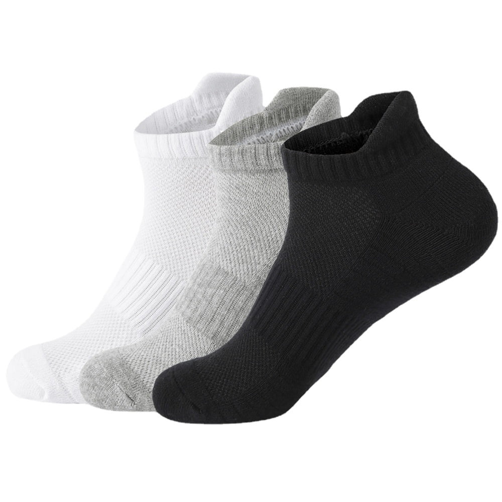 Hehanda 3 Pairs of Men's Solid Color Towel Bottom Short Socks ...