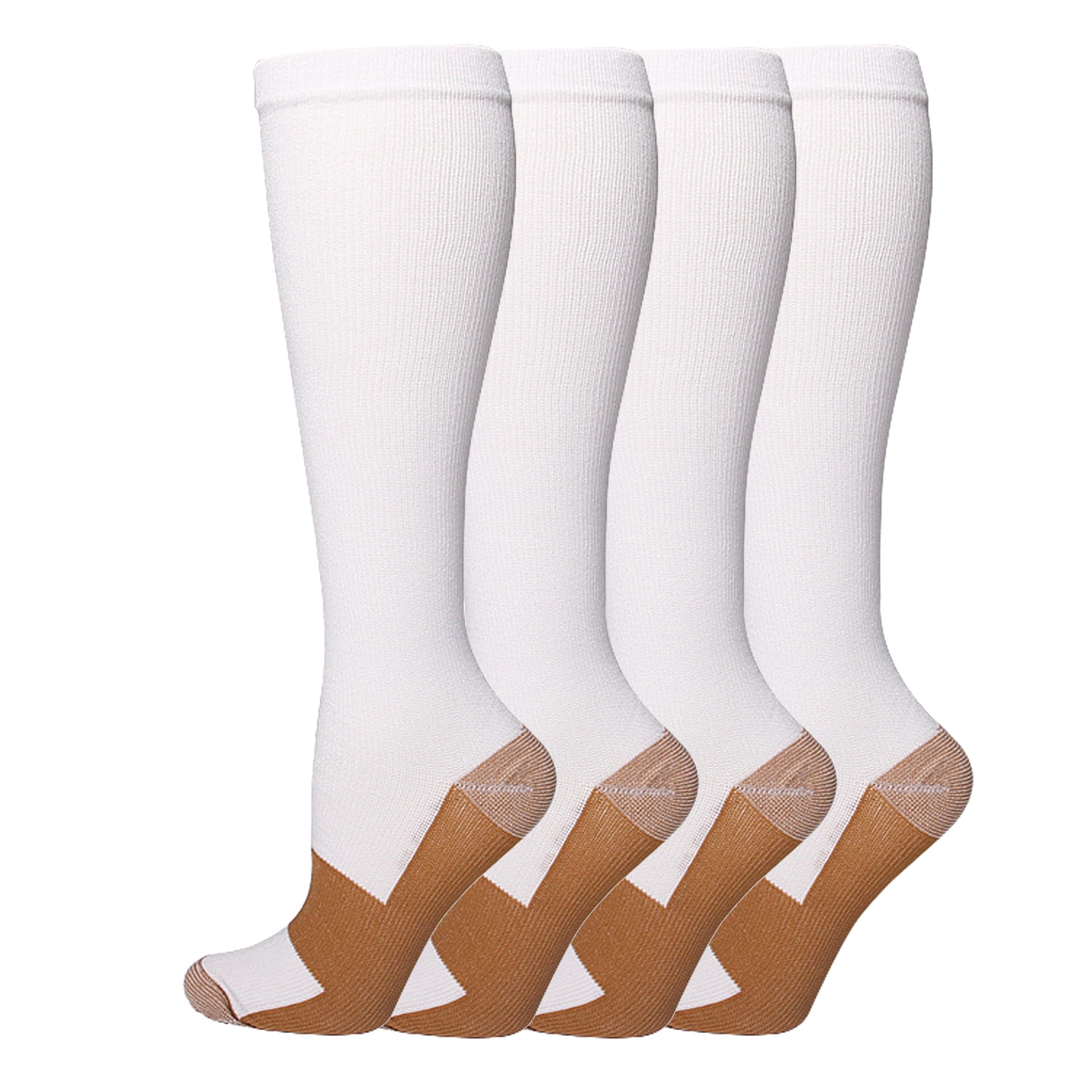Hehanda 4 Pairs Outdoor Sports Compression Socks - Stretchy Slim Leg ...