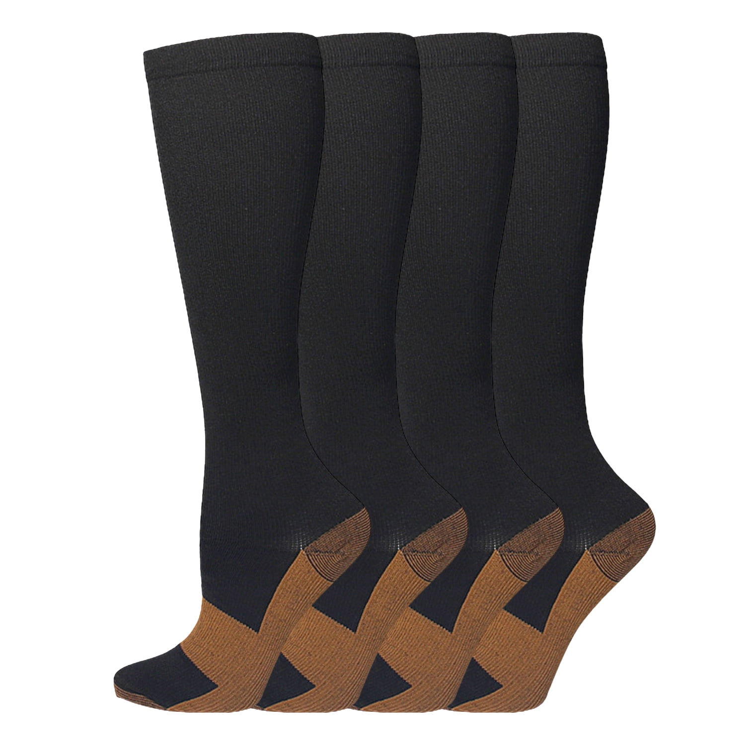 Hehanda 4 Pairs Outdoor Sports Compression Socks - Stretchy Slim Leg ...