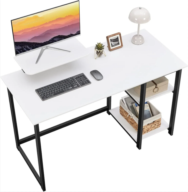 HeiStang Computer Desk with Monitor Stand,39 inch Small Desk with ...