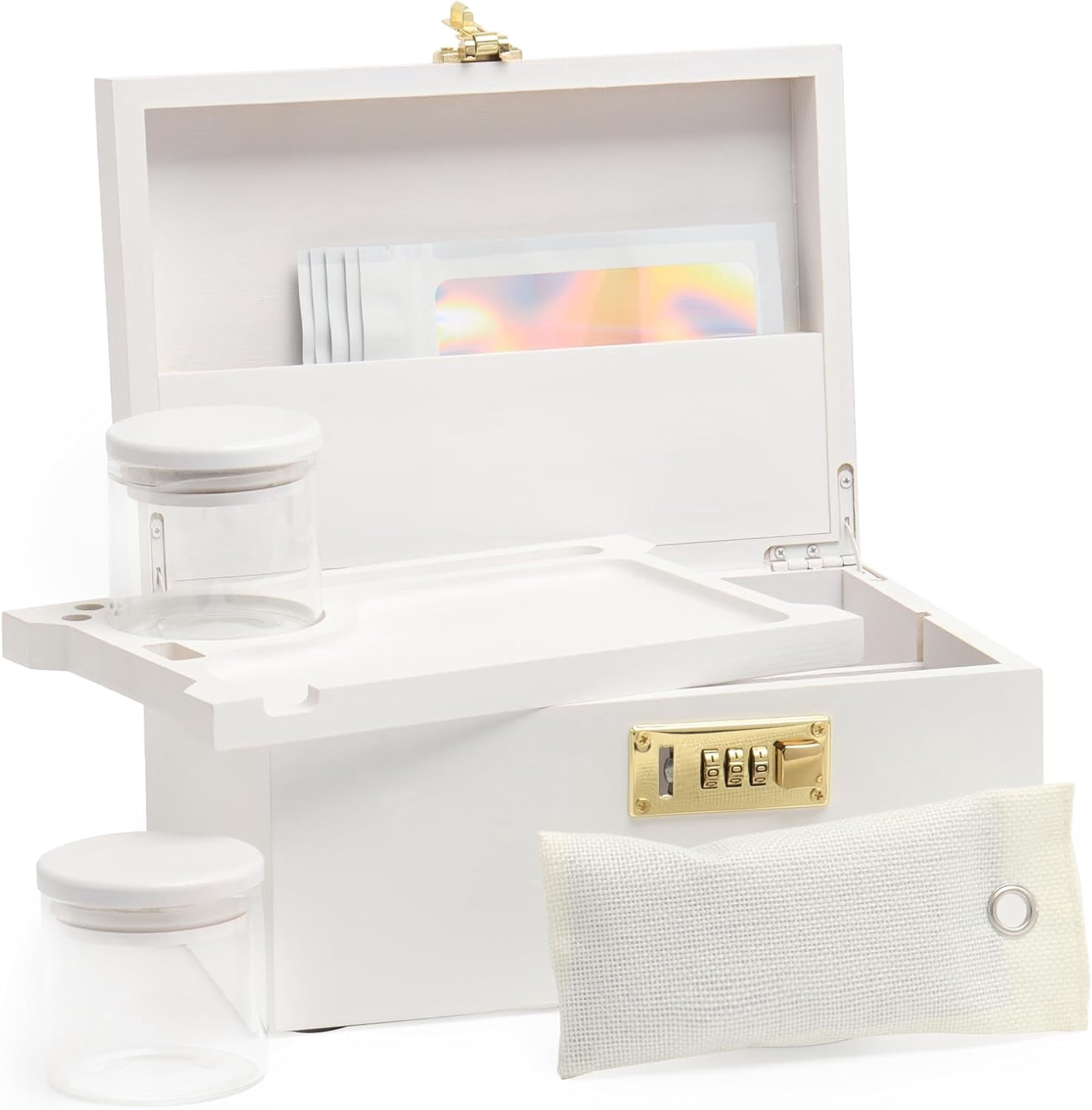 HeiStang Large Bamboo Box with Combination Lock Decorative box for Home ...