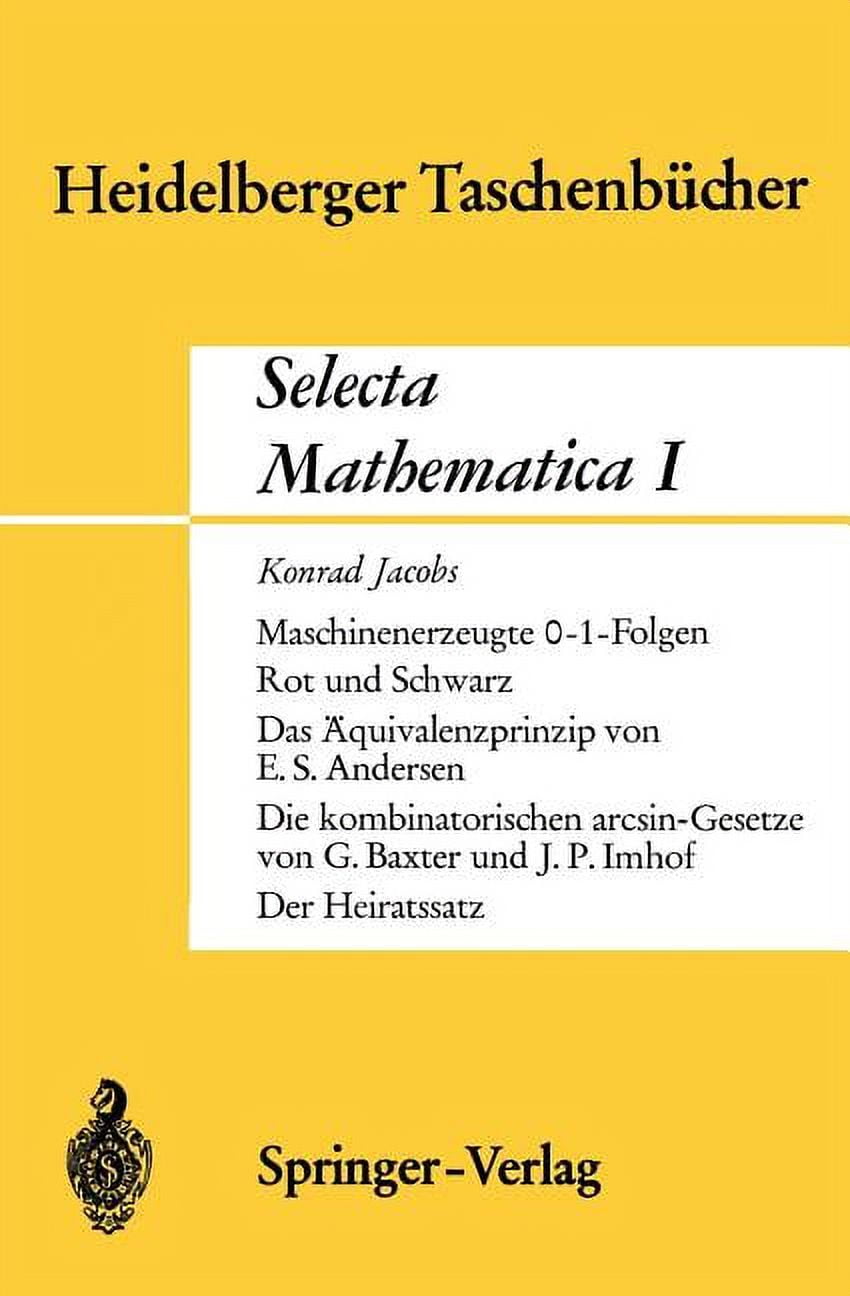 Heidelberger TaschenbÃ¼cher Selecta Mathematica I: Maschinenerzeugte 0-1 Folgen. Rot Und Schwarz ...