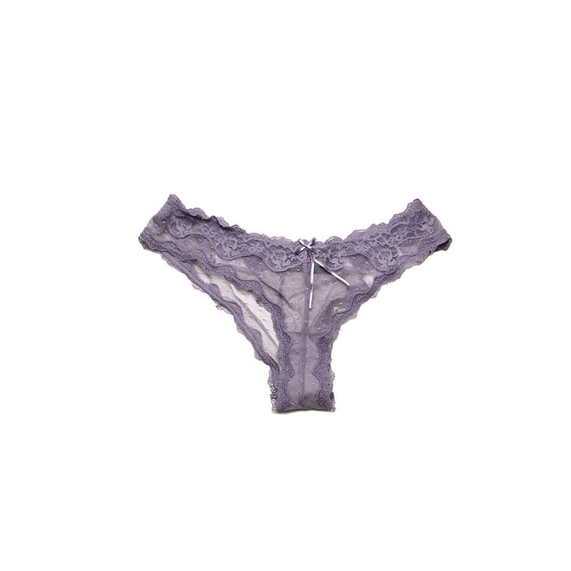 Heidi By Heidi Klum Purple Mesh And Lace Cheeky Bikini Xs