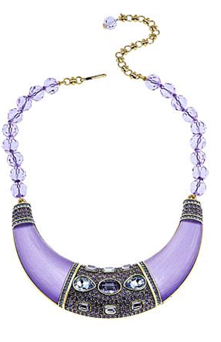 Heidi Daus SAY IT WITH STYLE Beaded Bib Drop Necklace (Purple Passion ...