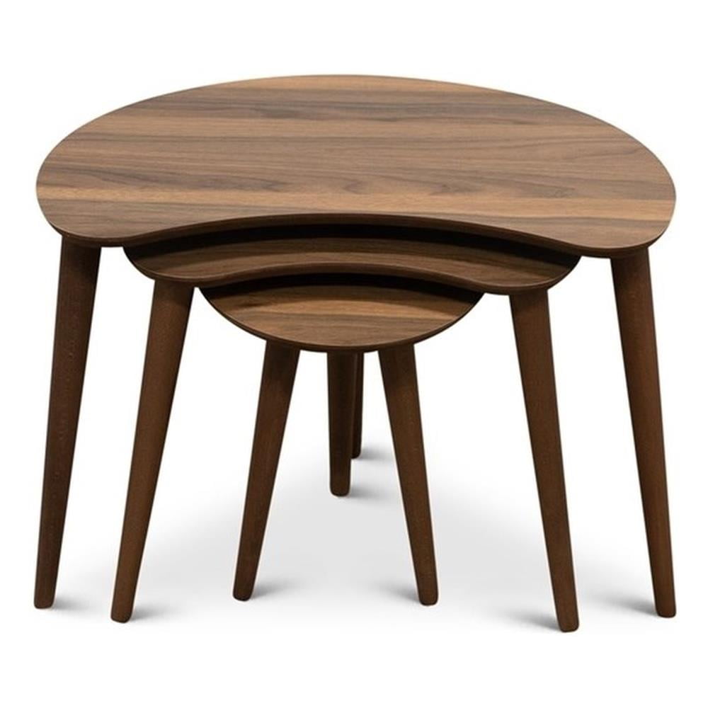 Heidi Mid-Century Modern Wood Nesting Tables in Walnut for Living Room ...