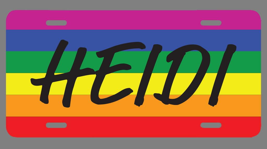 Heidi Name Pride Flag Style License Plate Tag Vanity Novelty Metal | UV ...