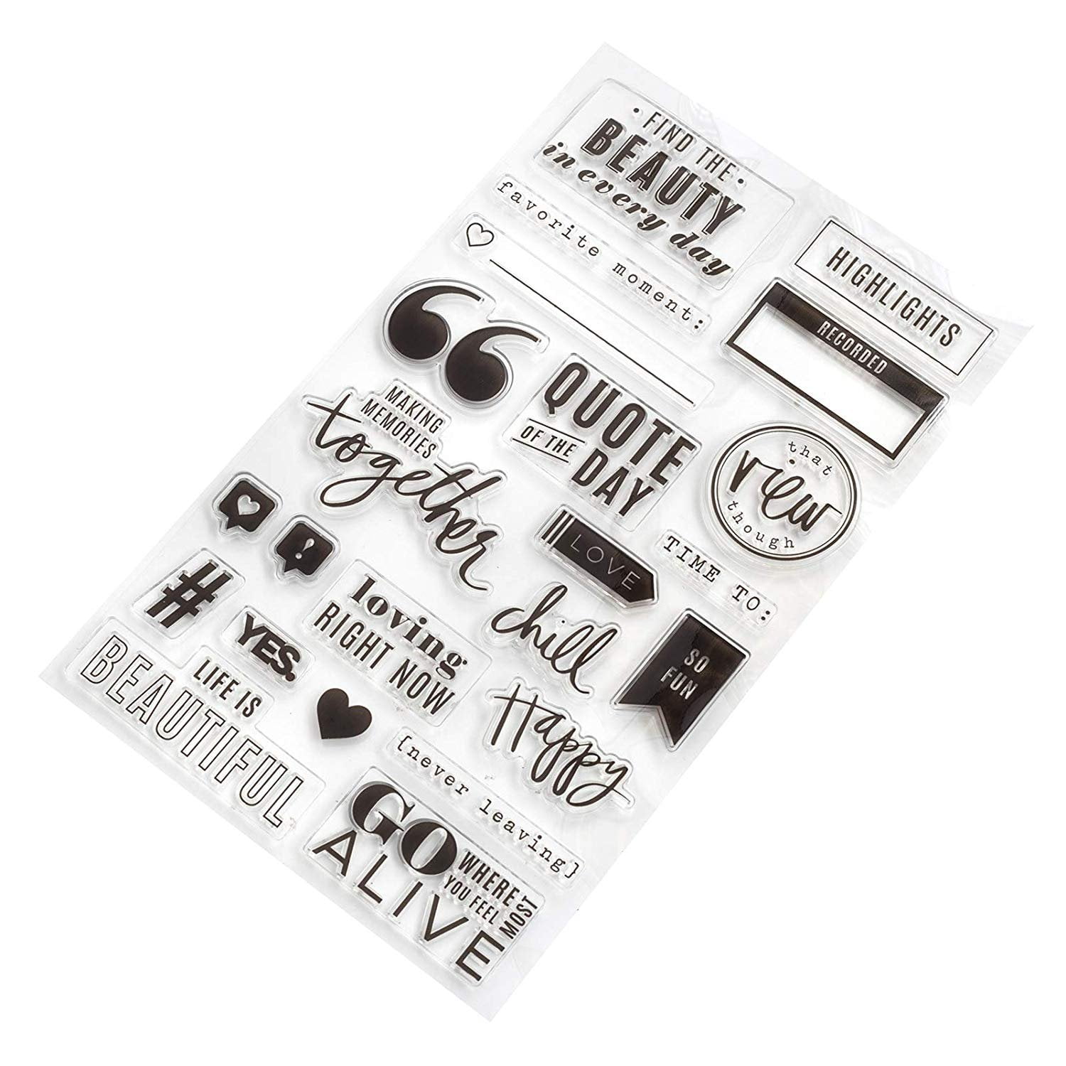 Heidi Swapp Color Fresh Clear Stamps-Words & Icons - Walmart.com