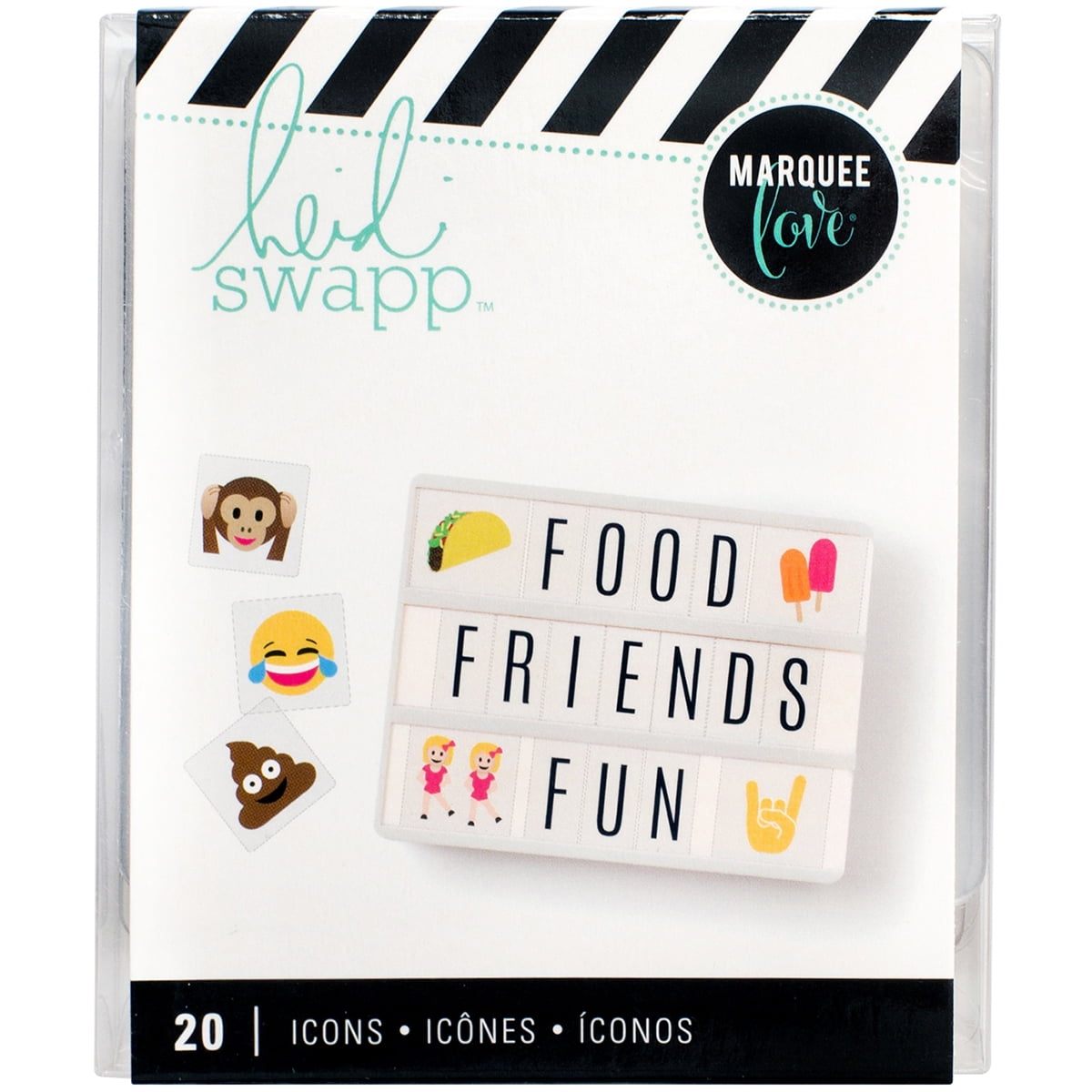 American Crafts Heidi Swapp 3.5" x 3.5" Lightbox Icons Emojis 2 - Emoji ...