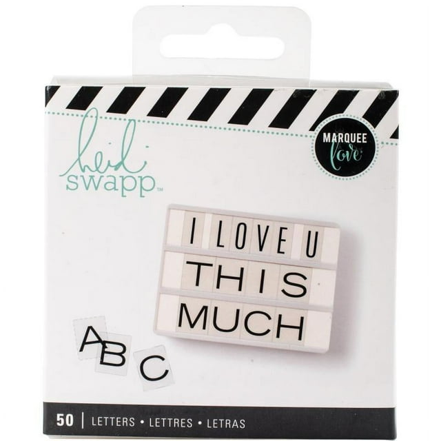 Heidi Swapp Lightbo x Inserts 50/Pkg - Alphabet/Wide Black On White ...