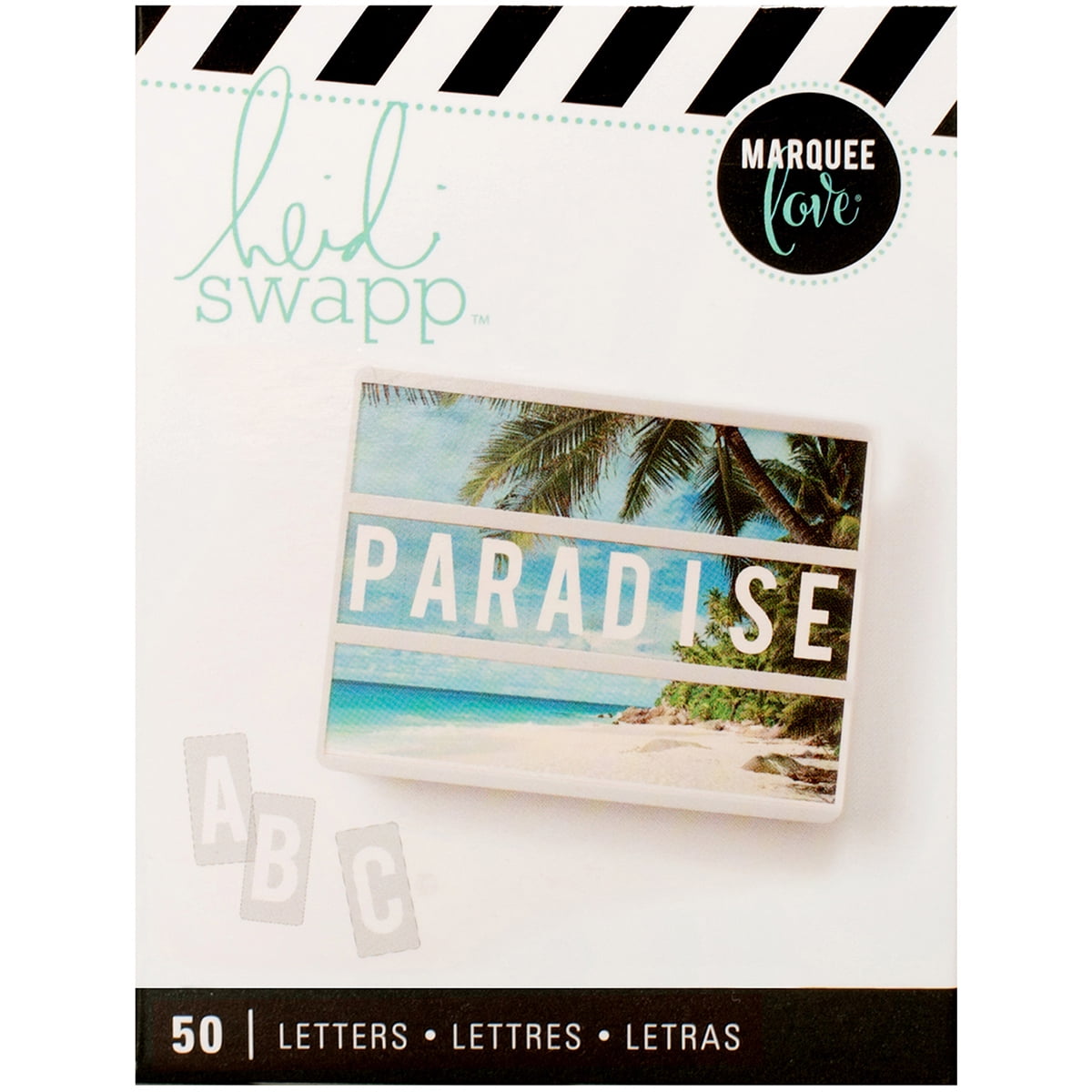 Heidi Swapp Lightbox Original Inserts 50/Pkg-Alphabet/Bold White On ...