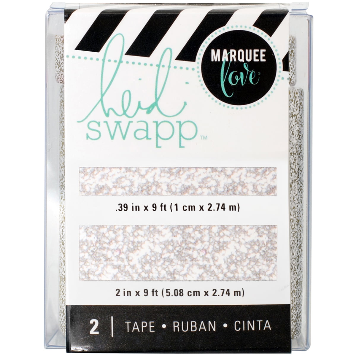 Heidi Swapp Lightbox Tapes .4"X9' & 2"X9'-Silver Glitter - Walmart.com